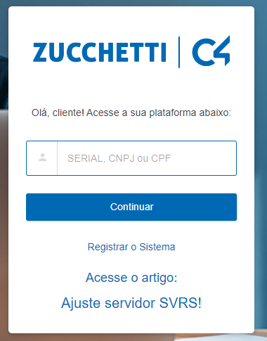 Coloque o seu serial ou o CNPJ;